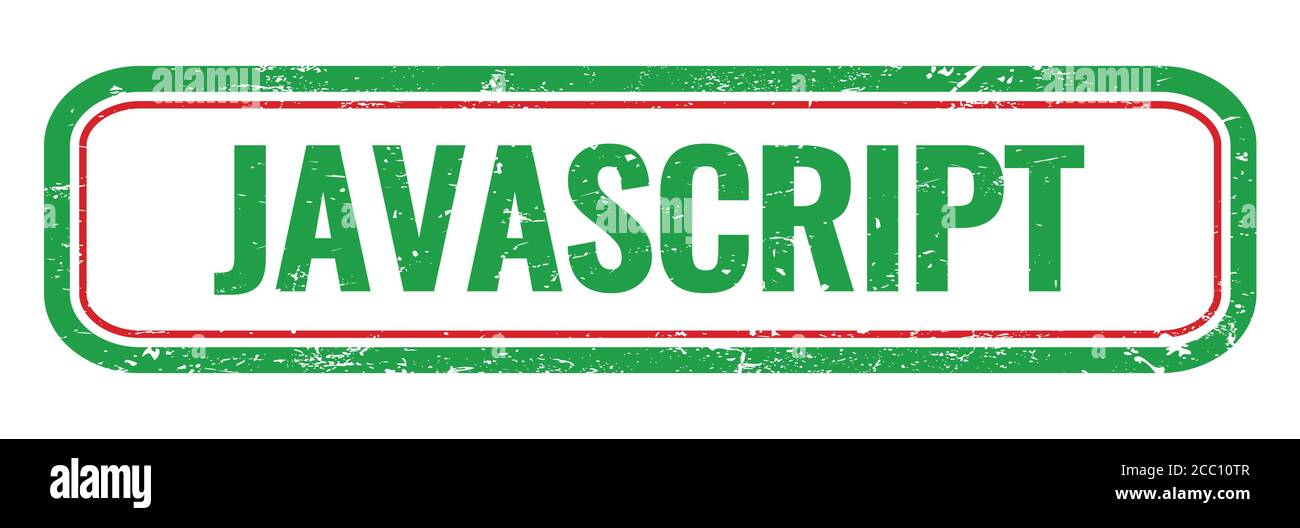 JAVASCRIPT green grungy rectangle stamp sign Stock Photo - Alamy