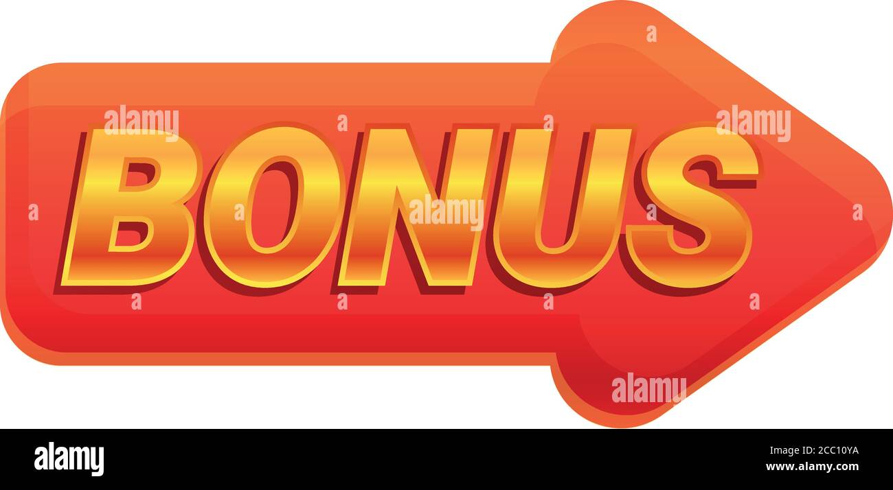 Bonus red arrow icon. Cartoon of bonus red arrow vector icon for web ...