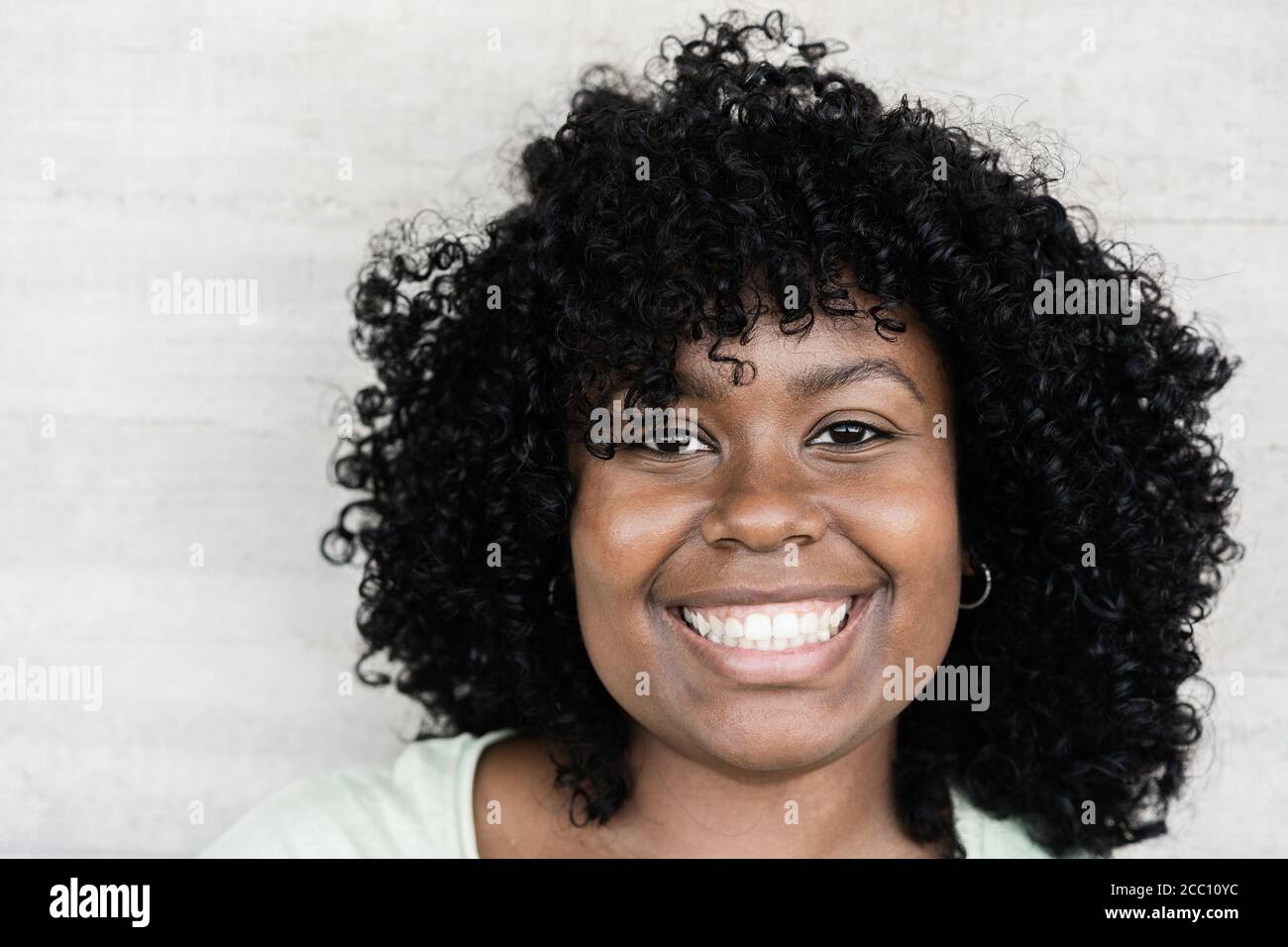 Young Curvy African Girl Having Fun Smiling On Camera Lifestyle