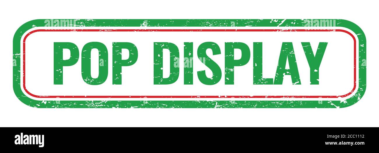 POP DISPLAY green grungy rectangle stamp sign Stock Photo - Alamy