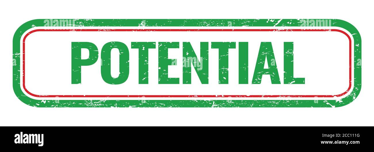 POTENTIAL green grungy rectangle stamp sign Stock Photo - Alamy