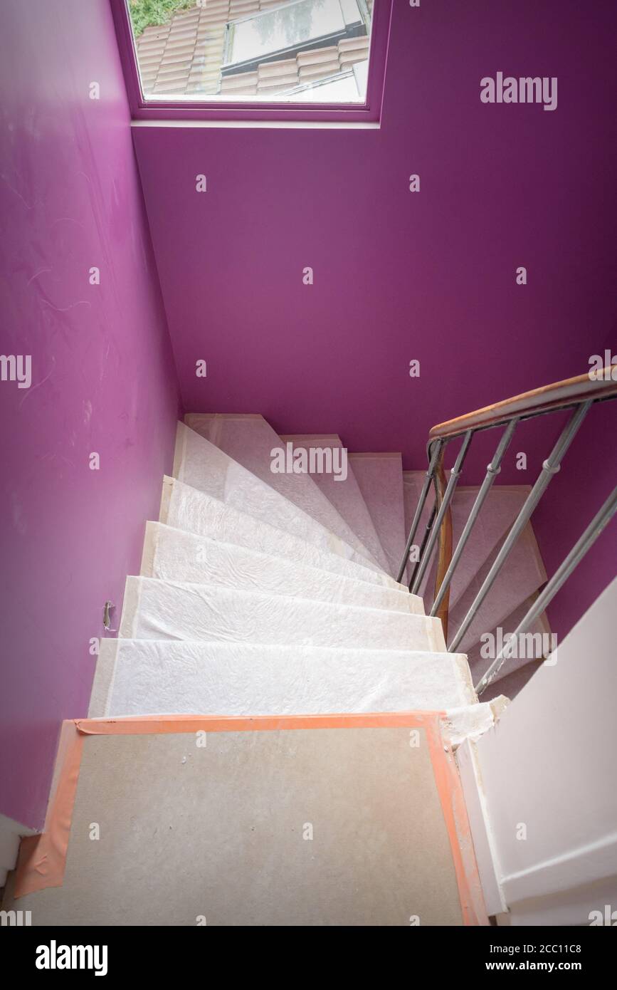 Renovation on progress in an old individual house in France Stock Photo ...
