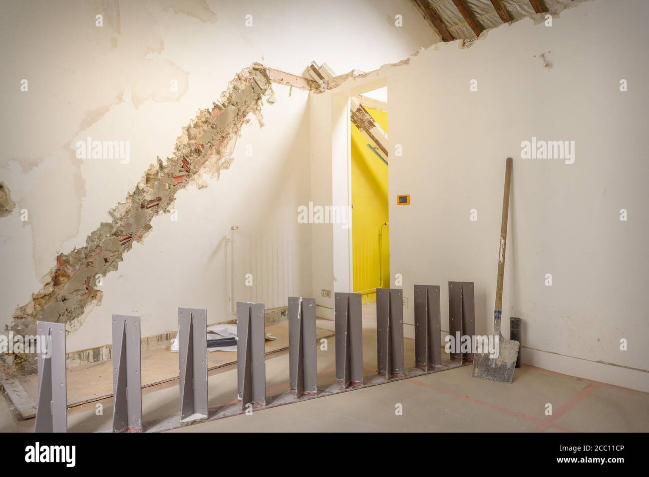 Renovation on progress in an old individual house in France Stock Photo ...