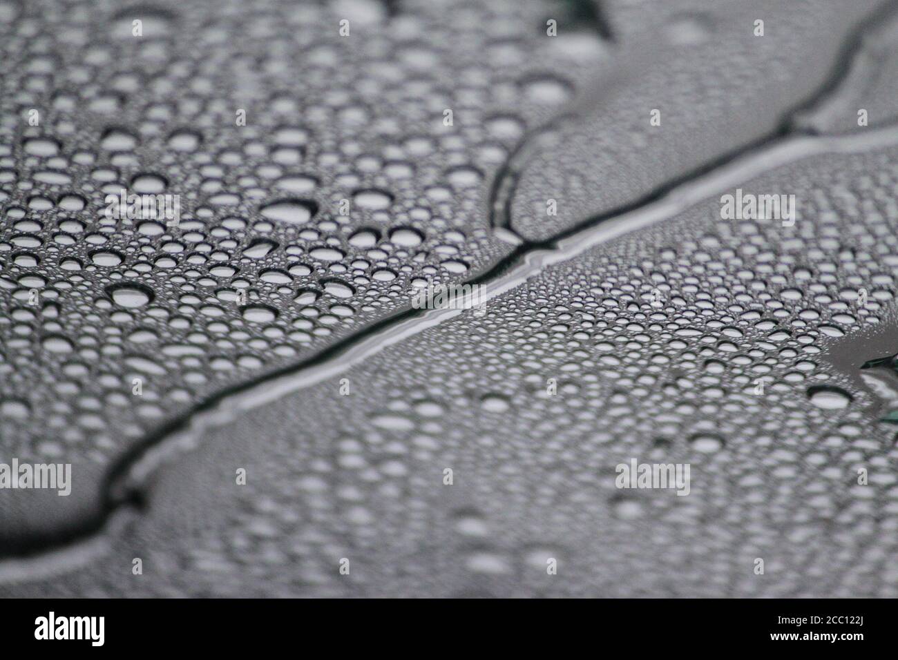 Grayscale shot of water drops on a window glass Stock Photo - Alamy