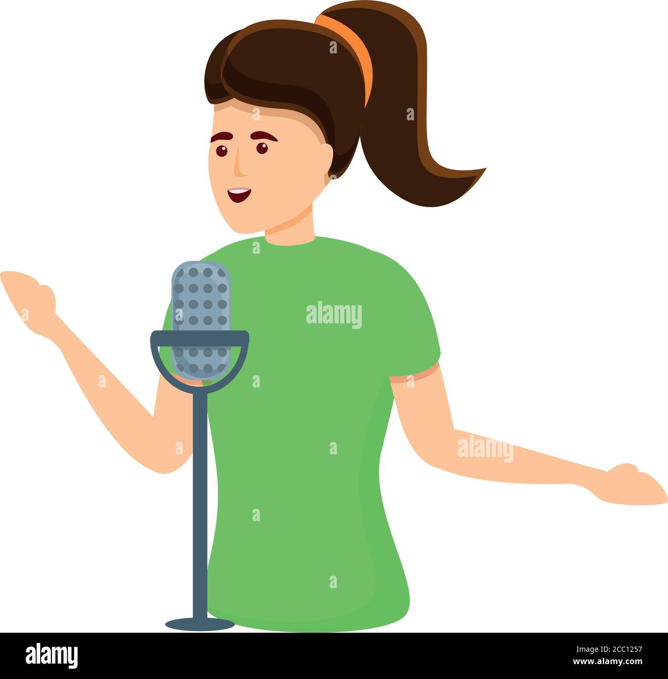 Girl podcast icon. Cartoon of girl podcast vector icon for web design ...