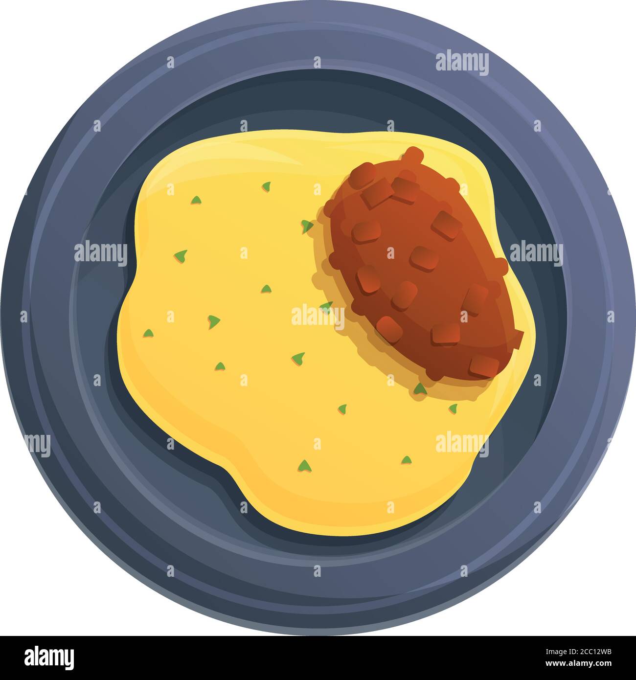 Food mashed potatoes icon. Cartoon of food mashed potatoes vector icon ...