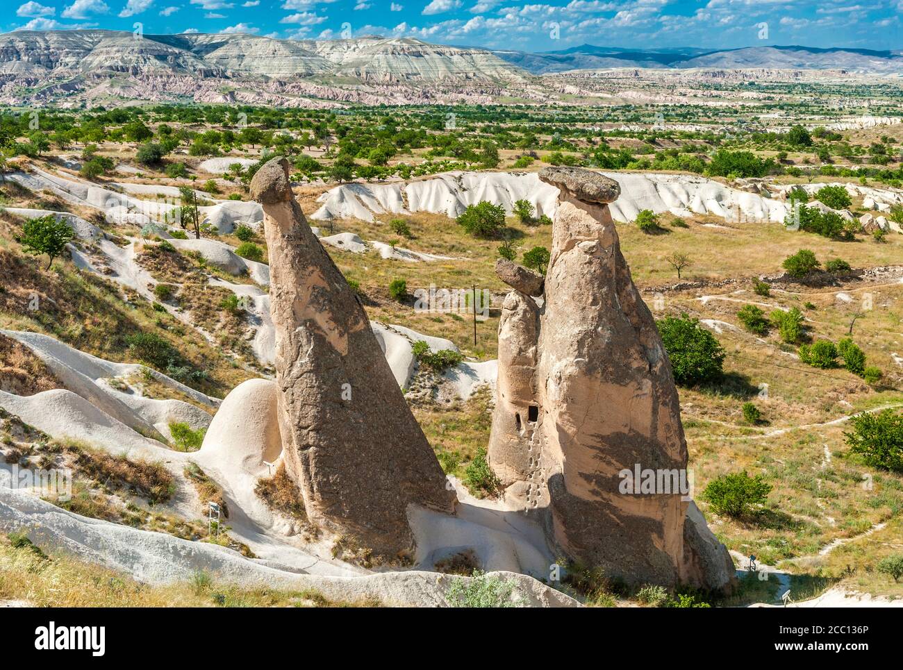 Turkey, Cappadocia, hoodoos the Three Sisters hoodoos in the Urgup ...