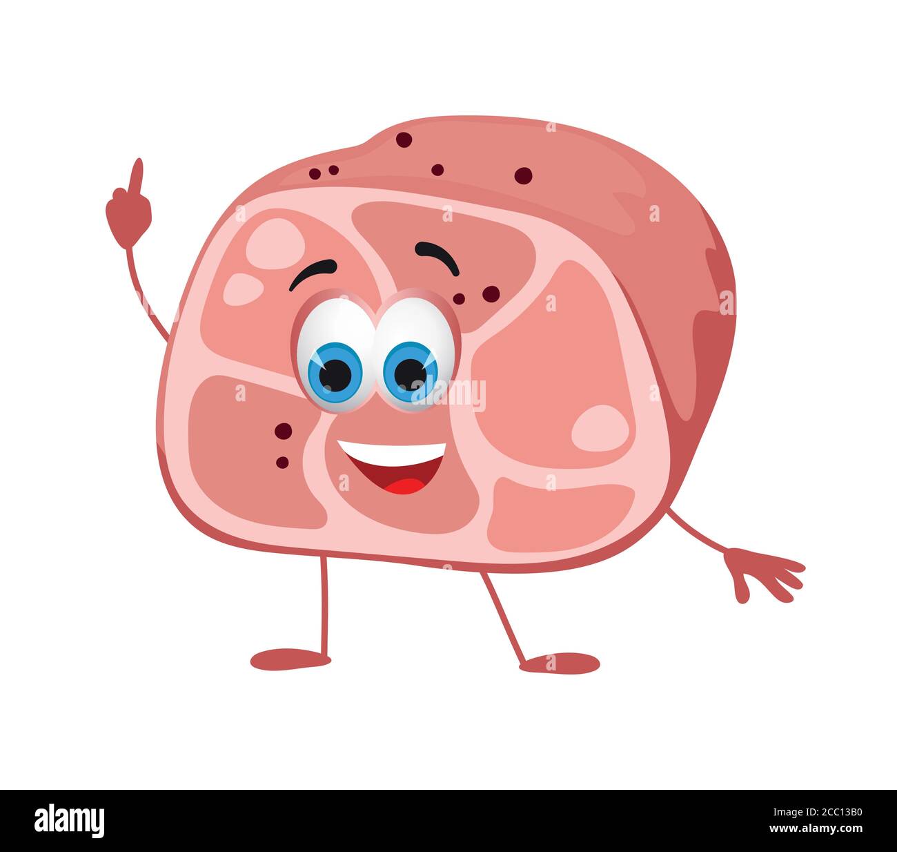 Funny meat stake on white background, funny character collection, flat ...