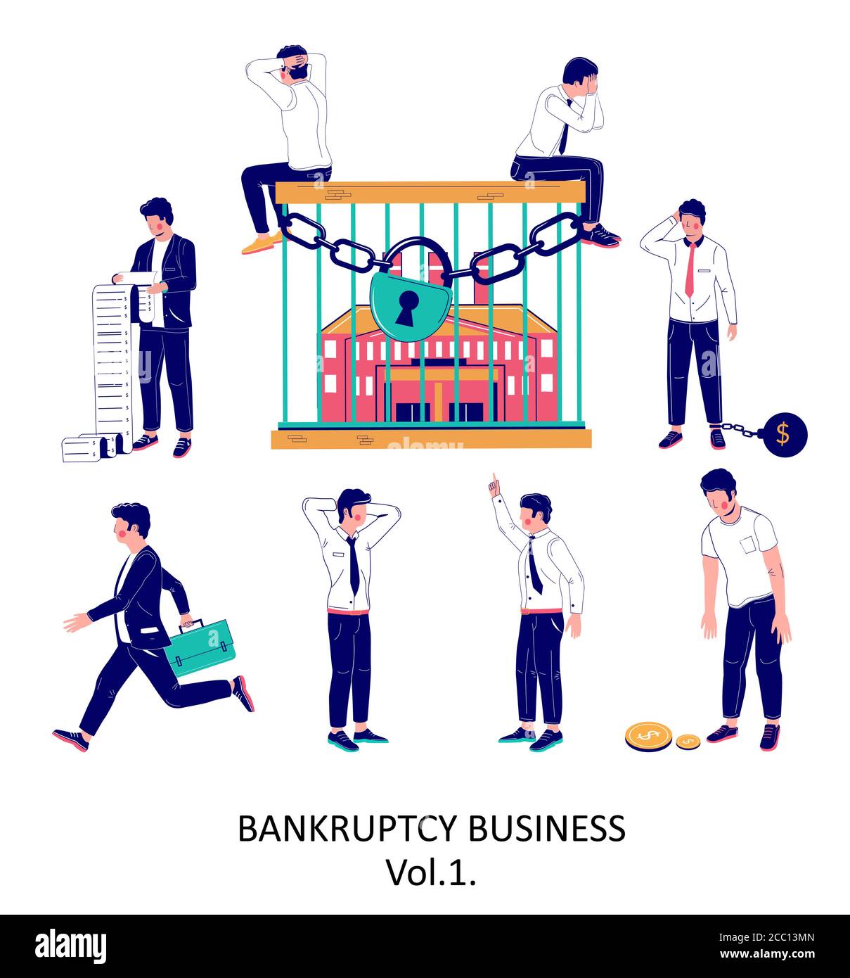 Problems crisis loss bad businessman Stock Vector Images - Alamy