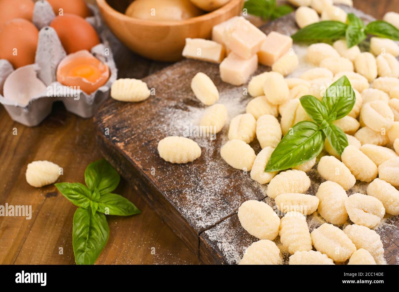 Gnocchi with potatoes. Traditional italian food from Rome, Sardinia ...