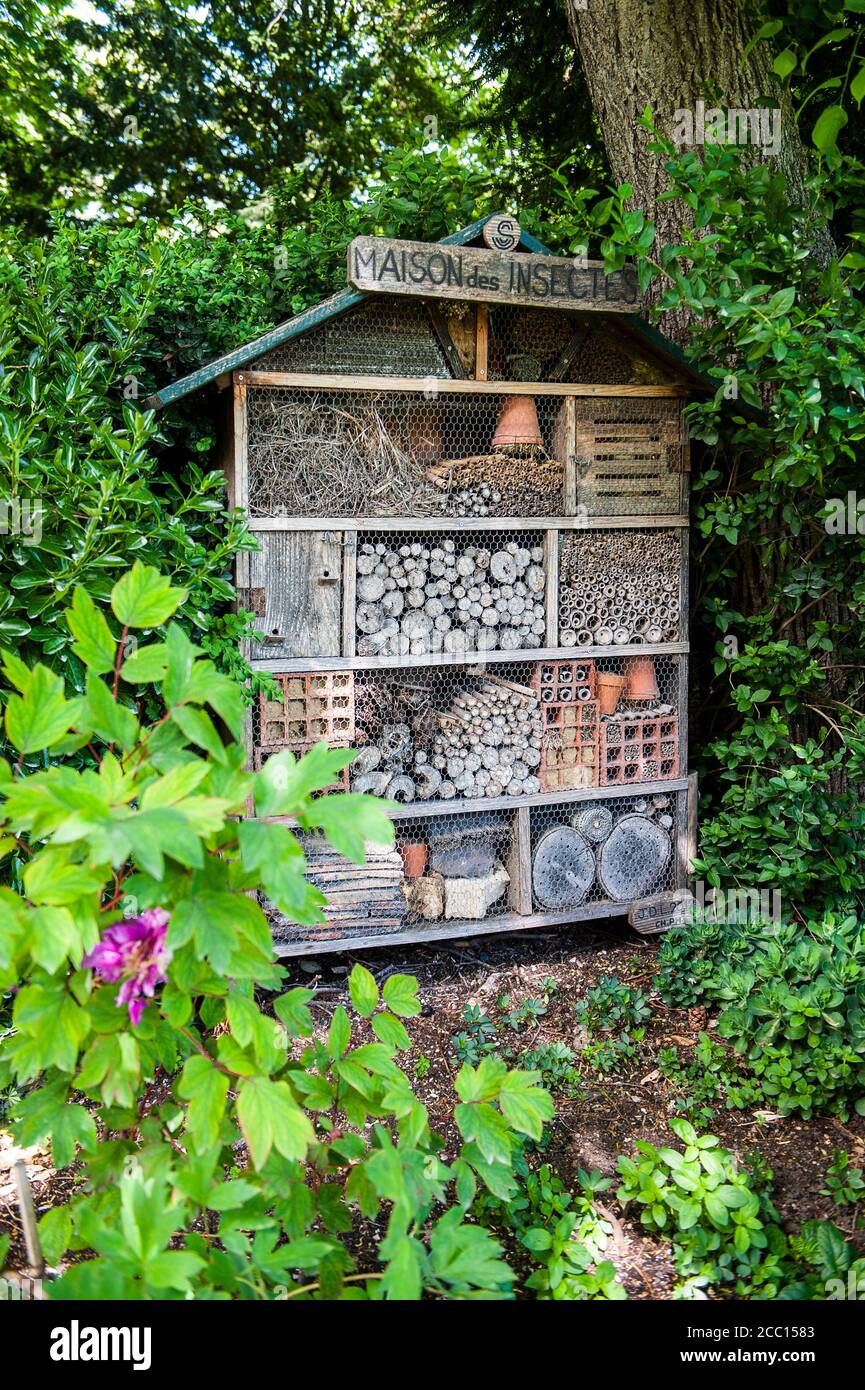 Insects biodiversity house in Luxembourg gardens, Paris, France Stock ...