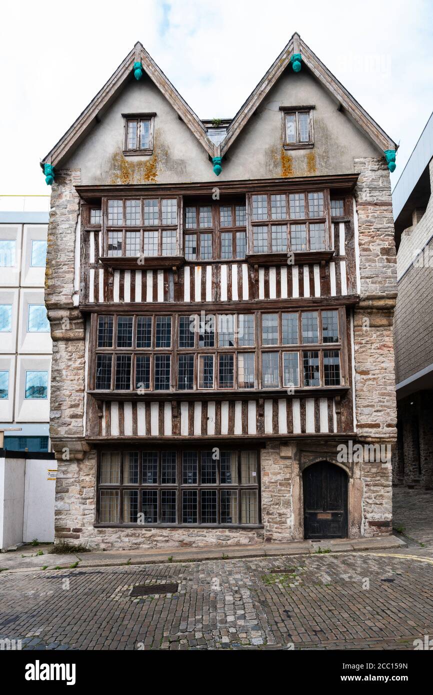 The Merchant's House museum in Plymouth, England, UK, is a 16th century ...