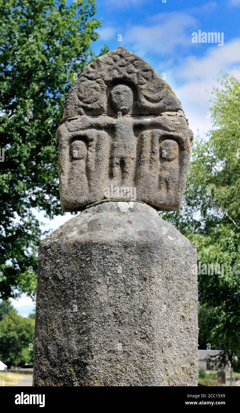 France, Limousin, Correze, Pays de Meymac, archaic cross tableau ...