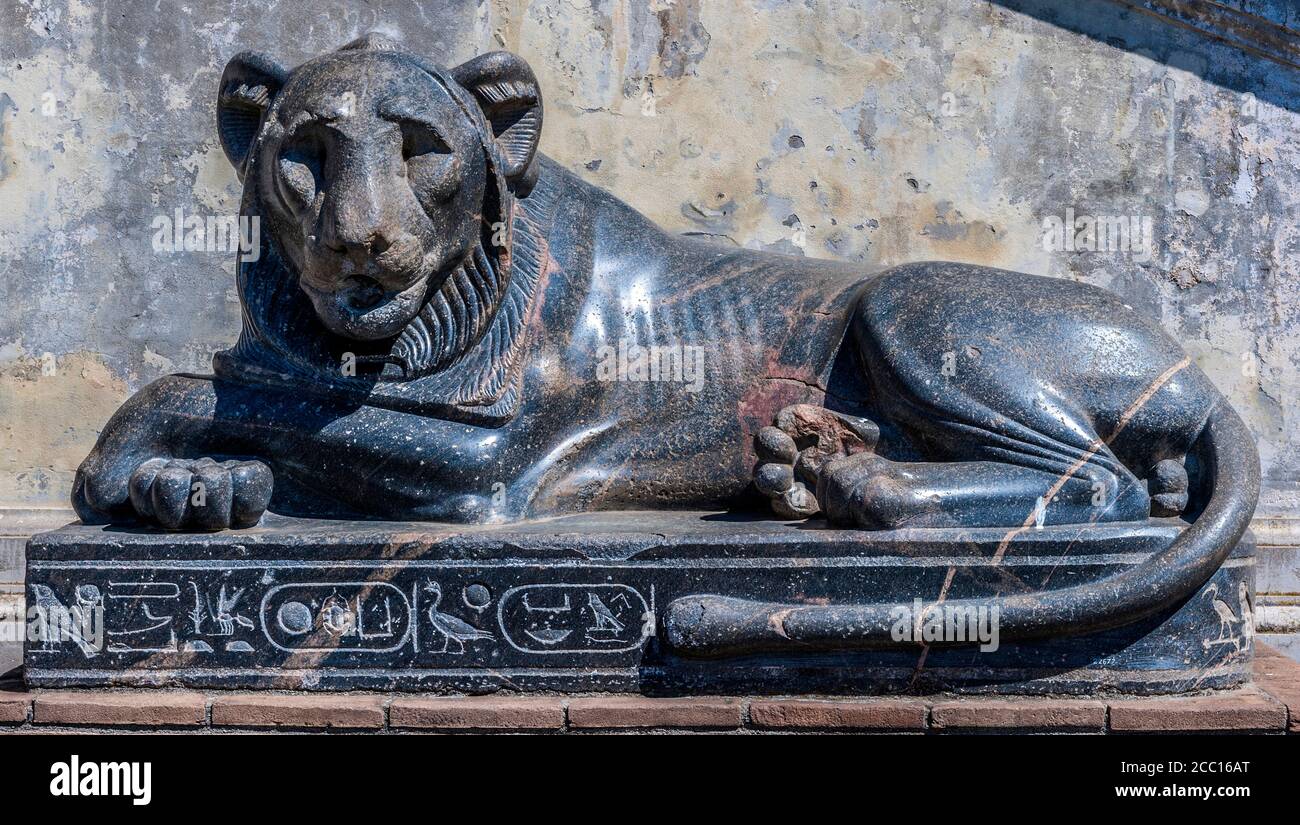 Italy, Rome, Vatican Museums, Cortile della Pigna, Egyptian statue of a ...