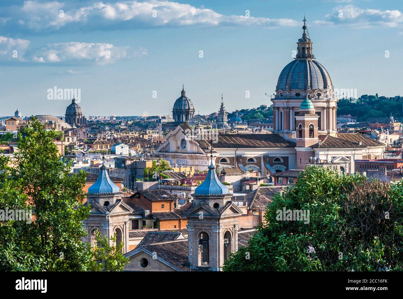 Italy, Rome, view of the centre of Rome from the Pincio Garden Stock ...