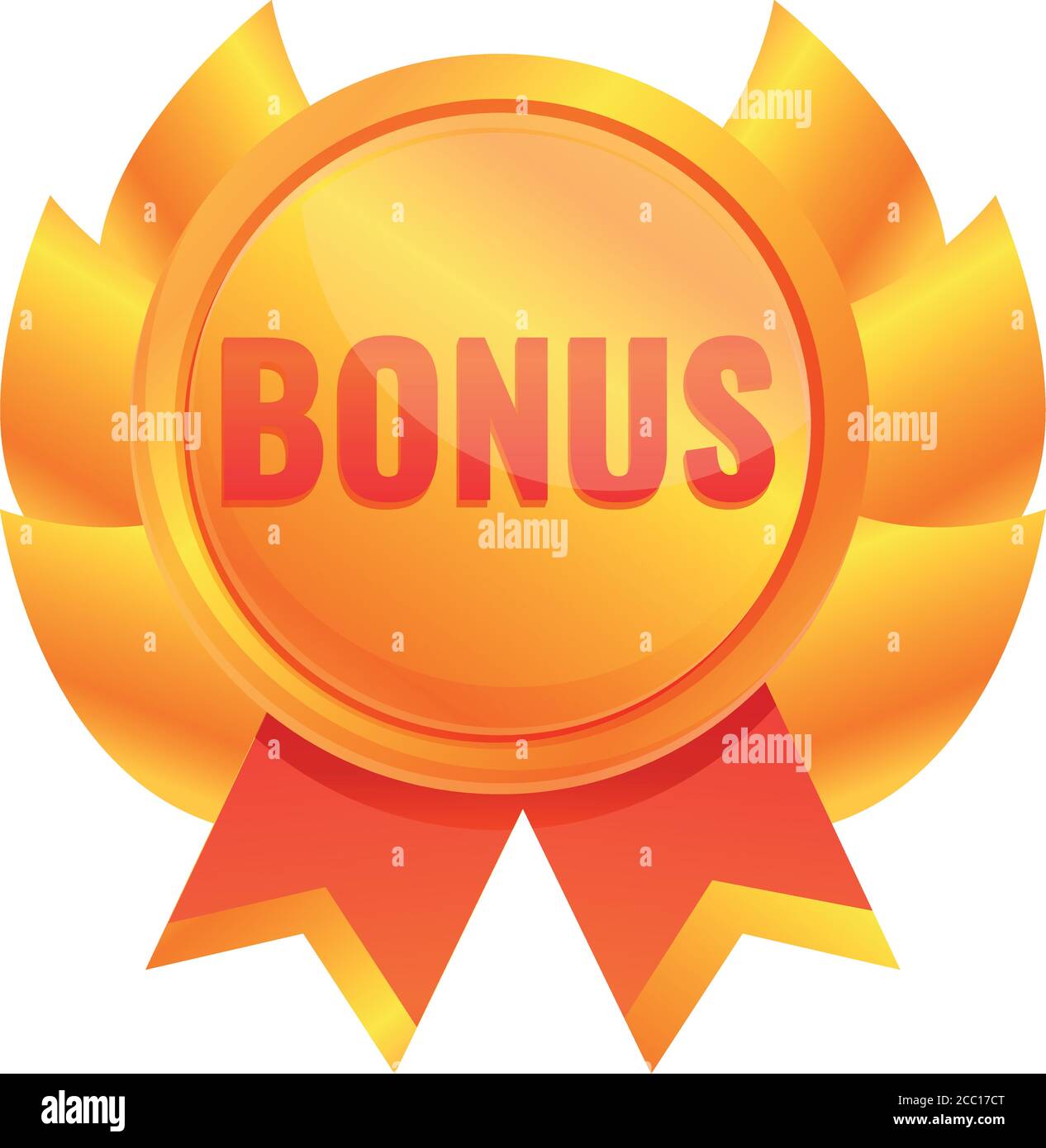 Bonus emblem icon. Cartoon of bonus emblem vector icon for web design ...