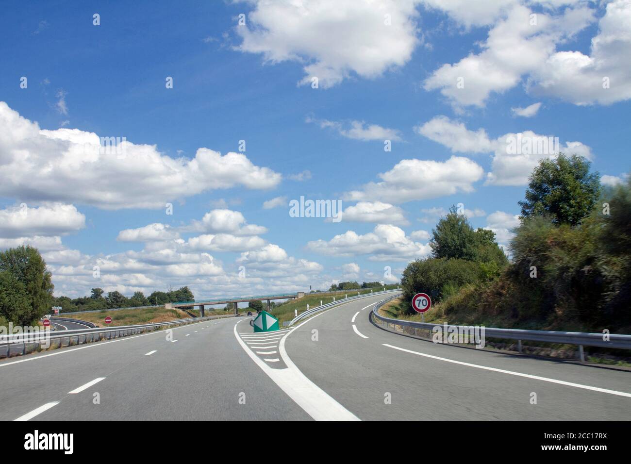 France, 2-lane exit ramp Stock Photo - Alamy