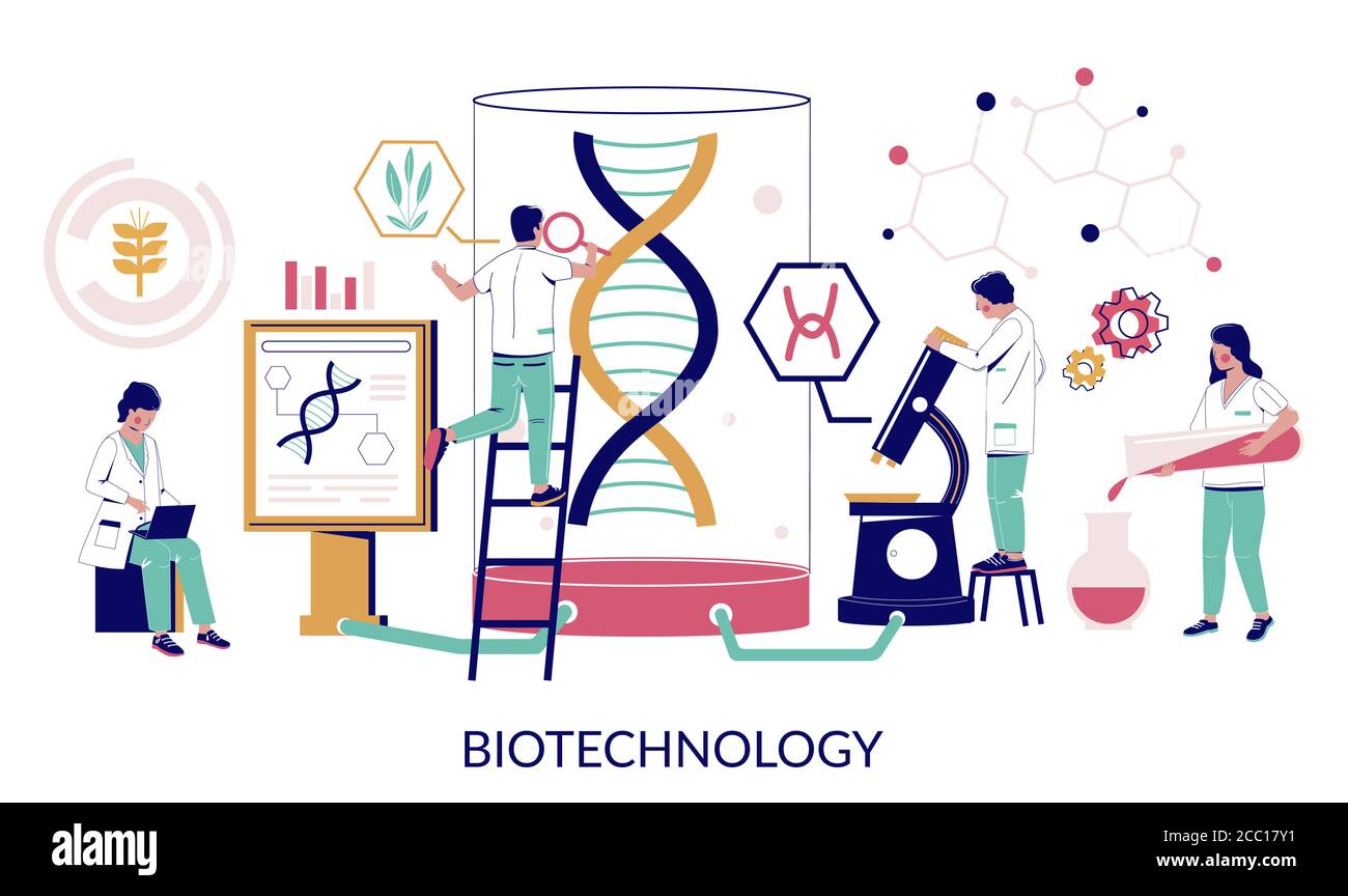 Biotechnology laboratory, vector flat style design illustration Stock ...