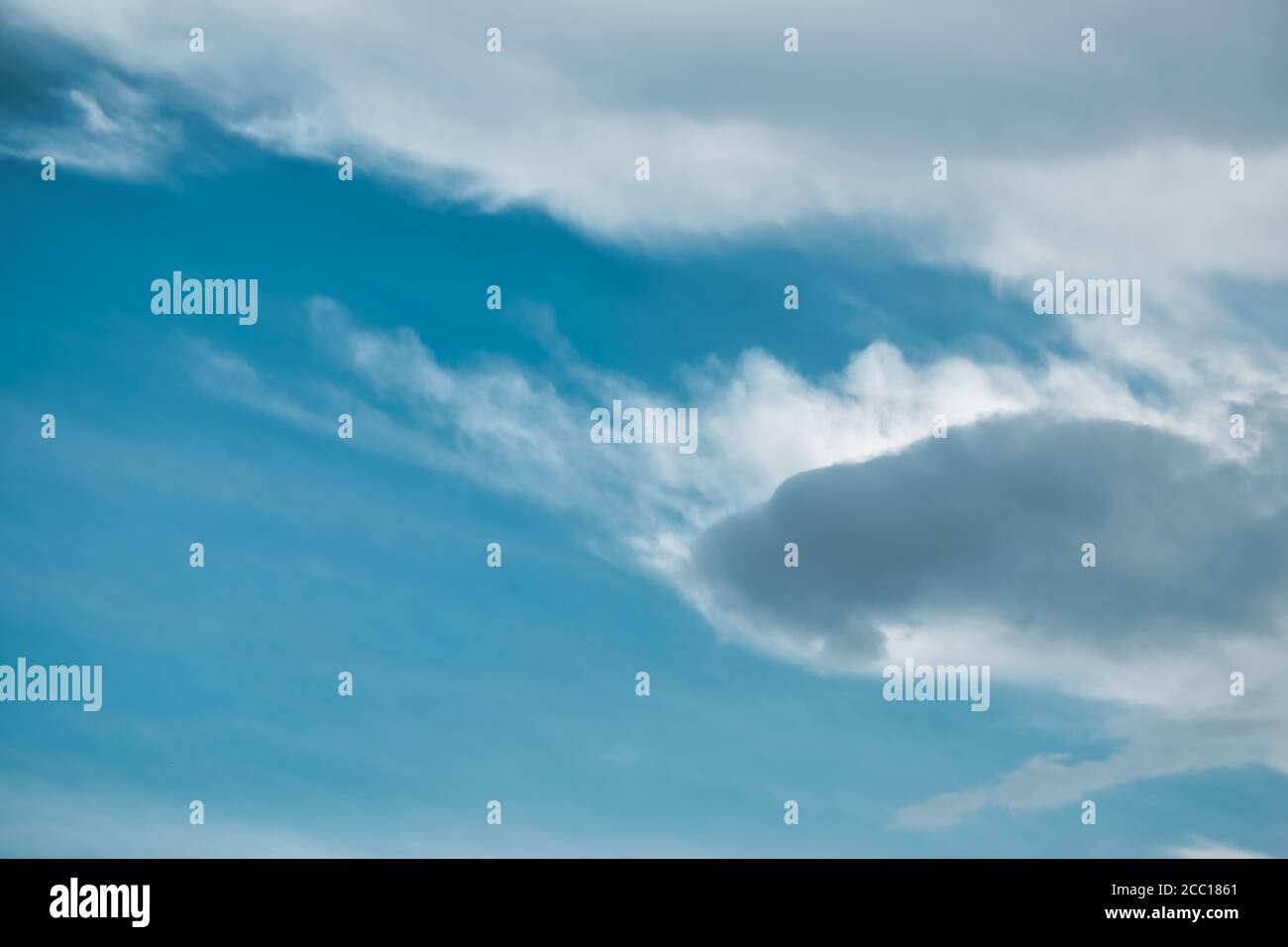 Beautiful cirrus cloudy bright blue sky background textures Stock Photo ...