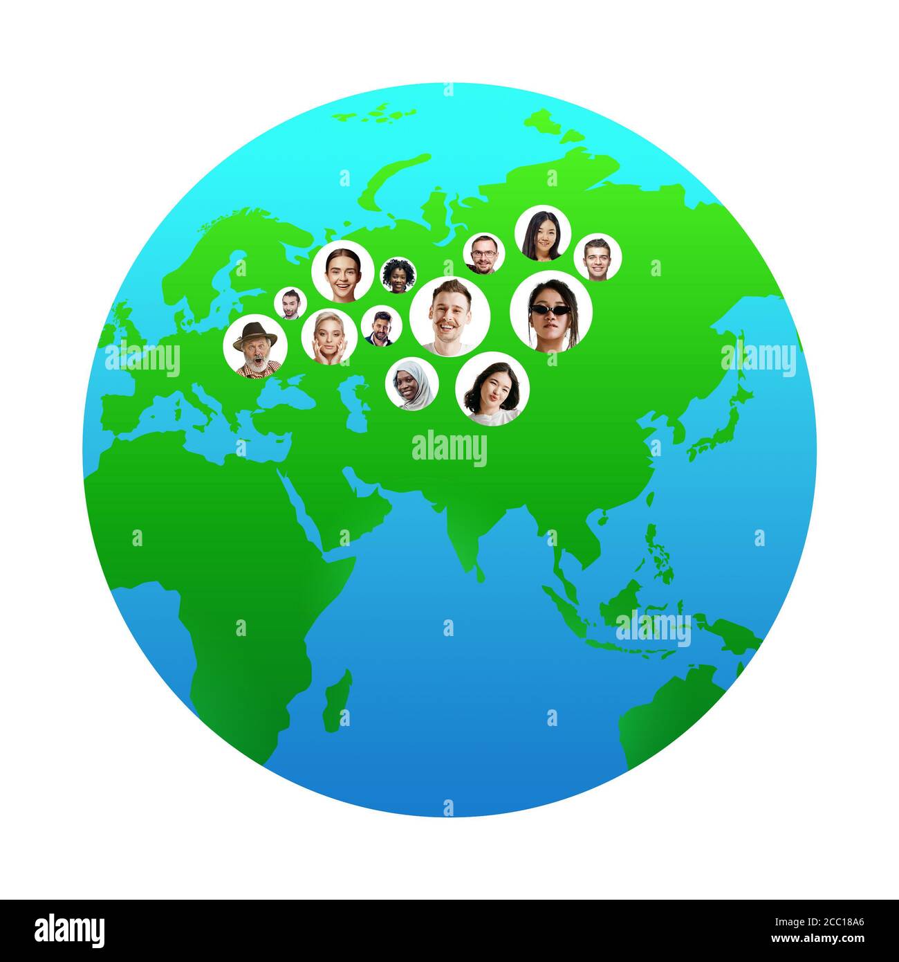 World map background people portraits hi-res stock photography and ...