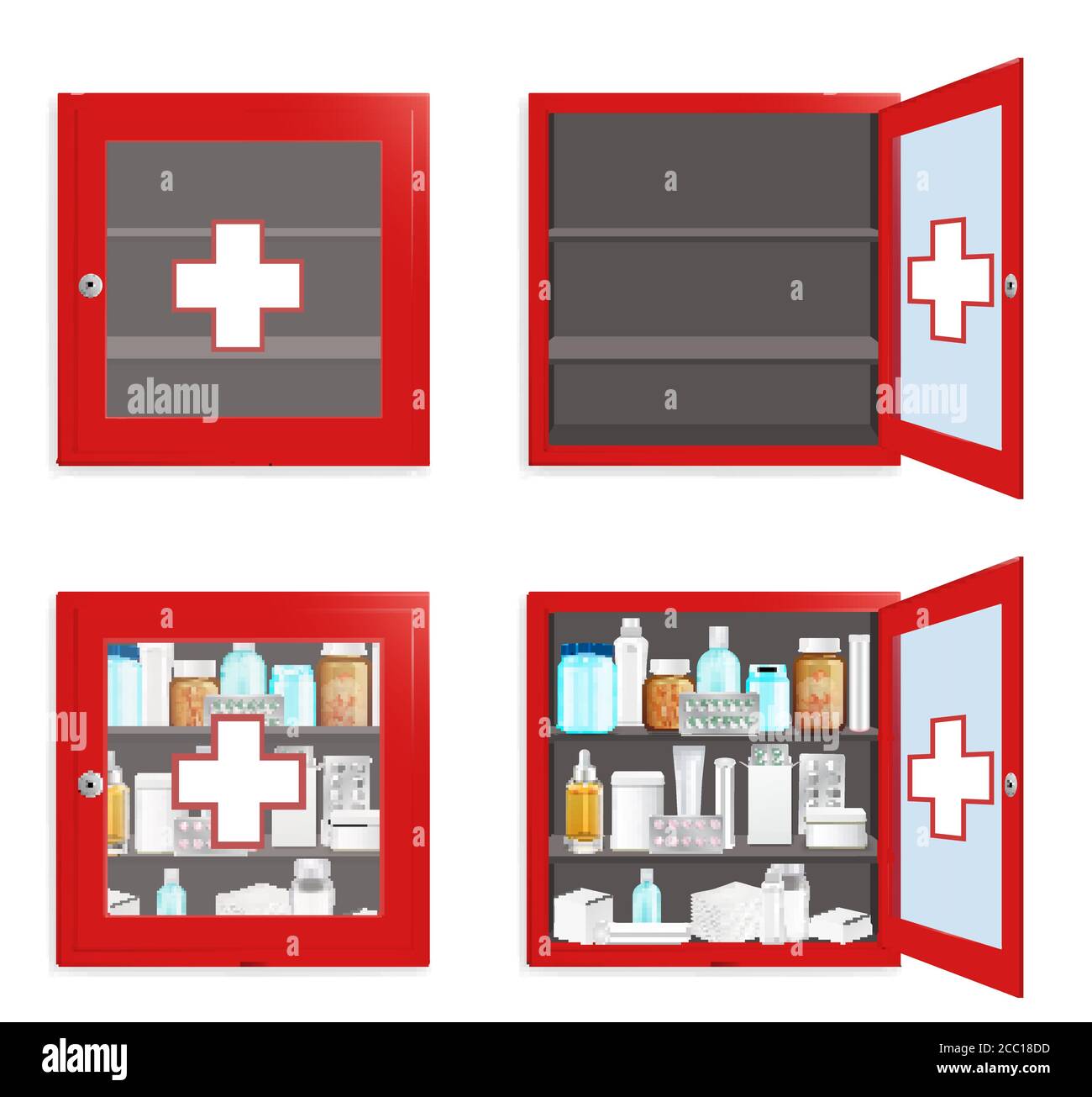 Medical wall box set, vector flat isolated illustration Stock Vector ...