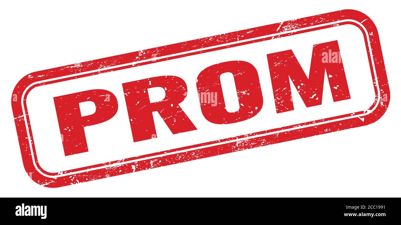 PROM red grungy rectangle stamp sign Stock Photo - Alamy