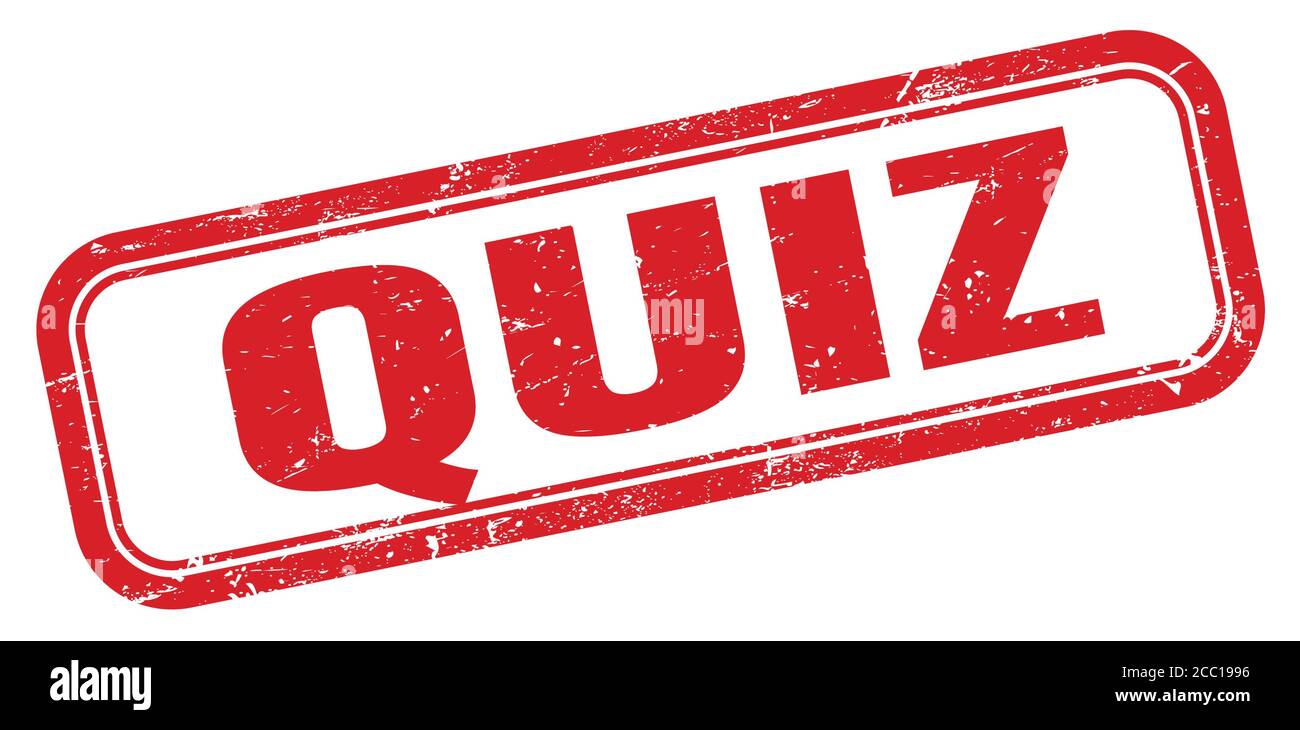 QUIZ red grungy rectangle stamp sign Stock Photo - Alamy