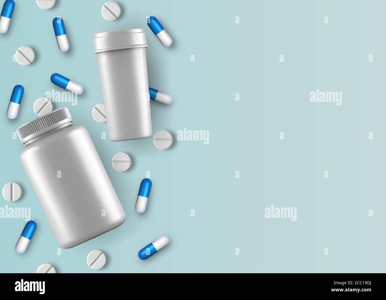 Realistic jar for tablets and pill. Medical background. Vector Stock ...