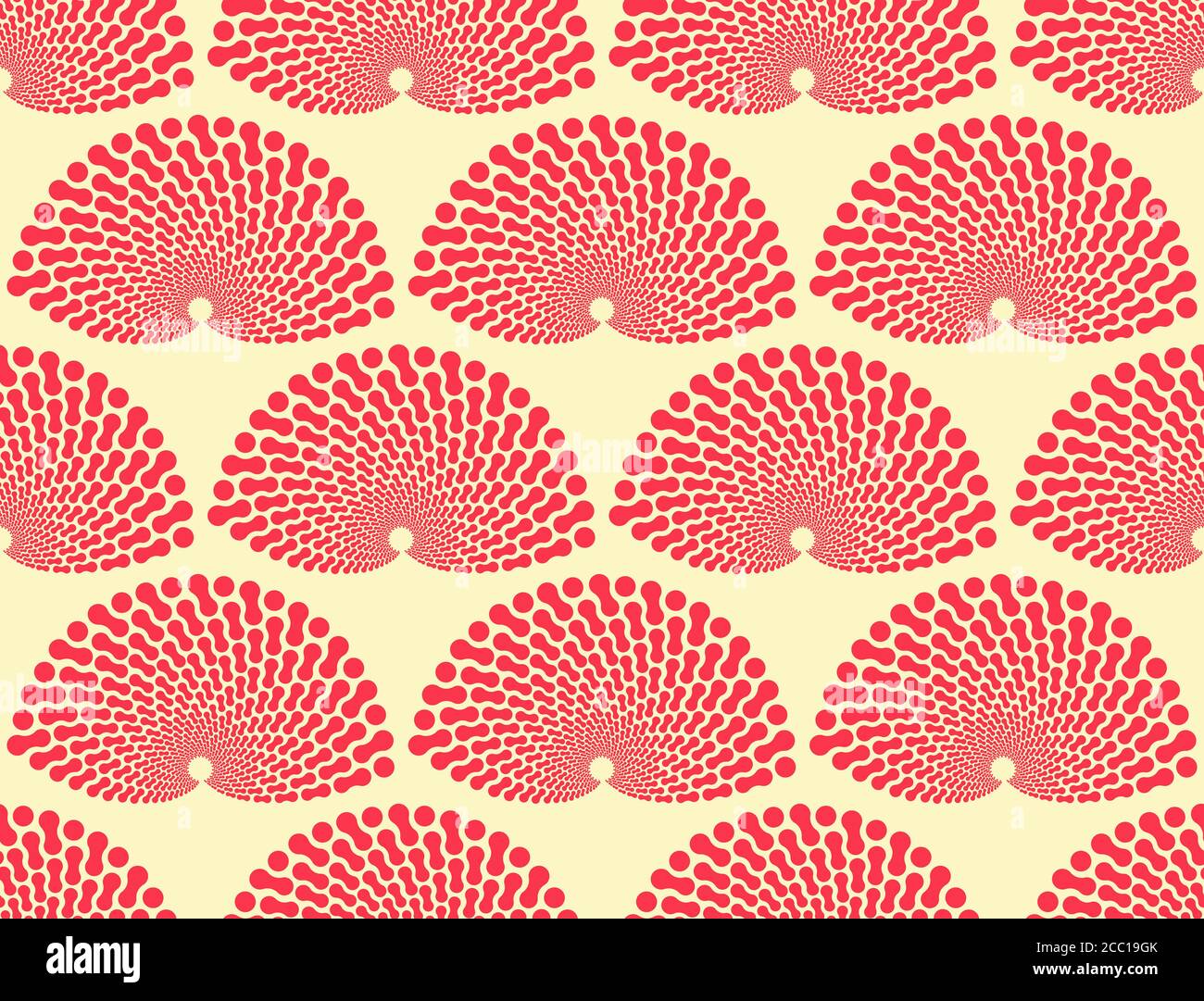 japanese pattern textile fans ivory red Stock Photo - Alamy