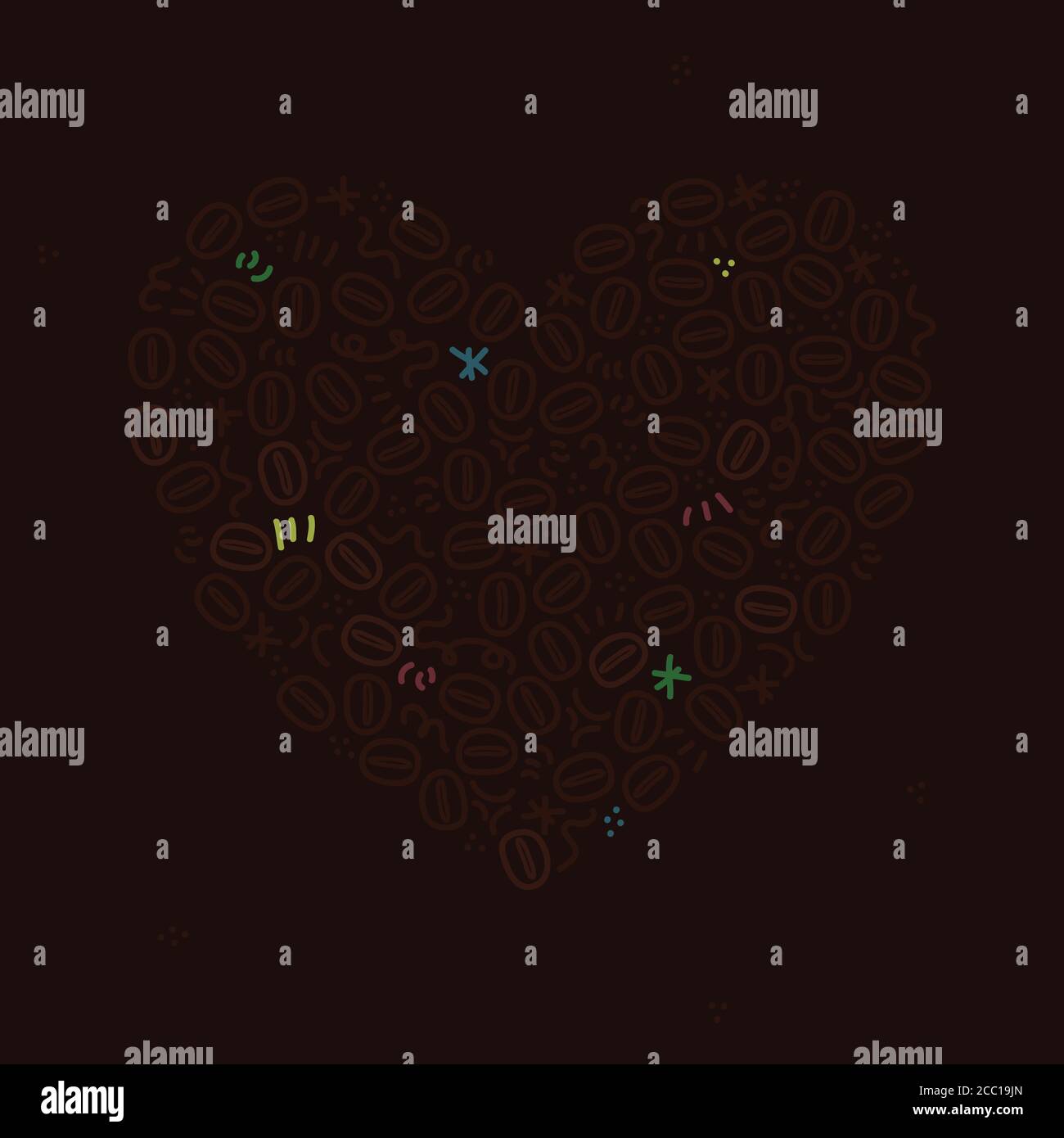 Heart made of coffee beans - vector illustration Stock Vector Image ...