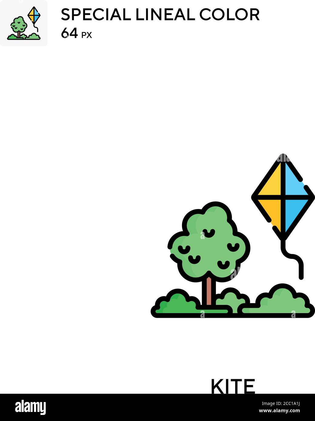 Kite Special lineal color vector icon. Kite icons for your business ...