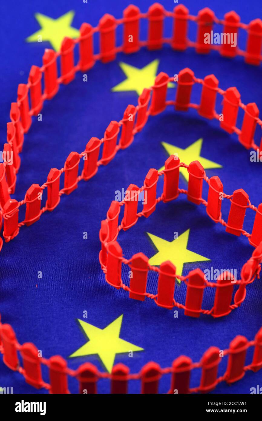 Still life on the theme of borders in Europe Stock Photo - Alamy