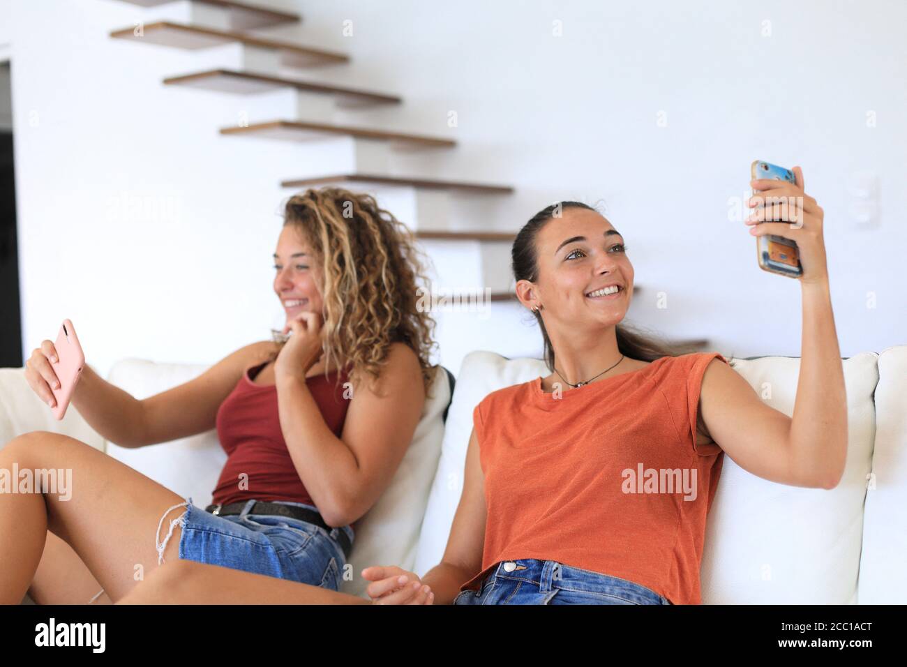 Teenage girls and social media Stock Photo - Alamy