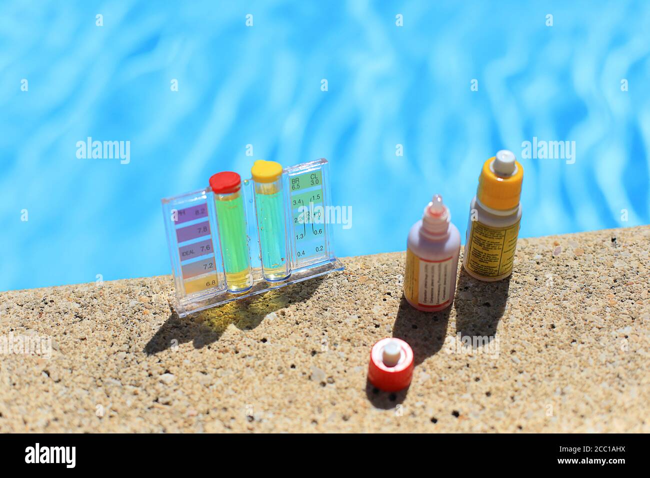 Chlorine treatment of a swimming pool Stock Photo - Alamy