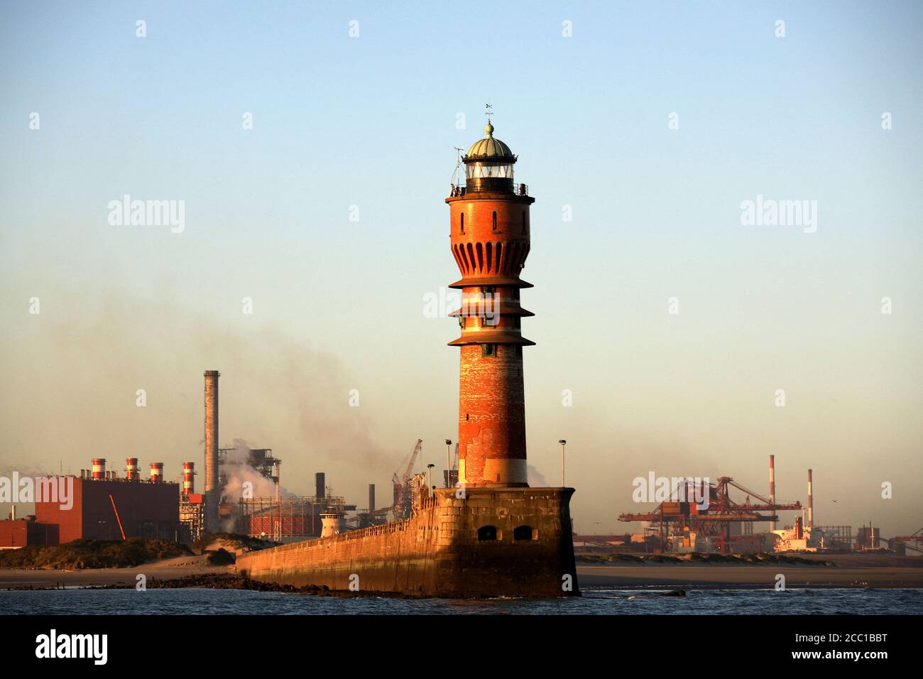 France, Nord, Opal Coast, lighthouse of Saint Pol-sur-Mer and ...