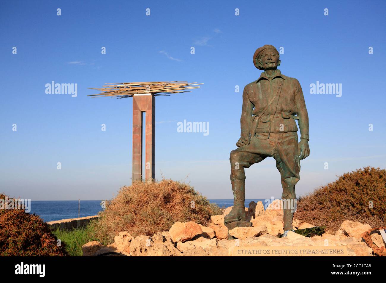 Cyprus, Paphos, statue of Gorgios Grivas Stock Photo - Alamy