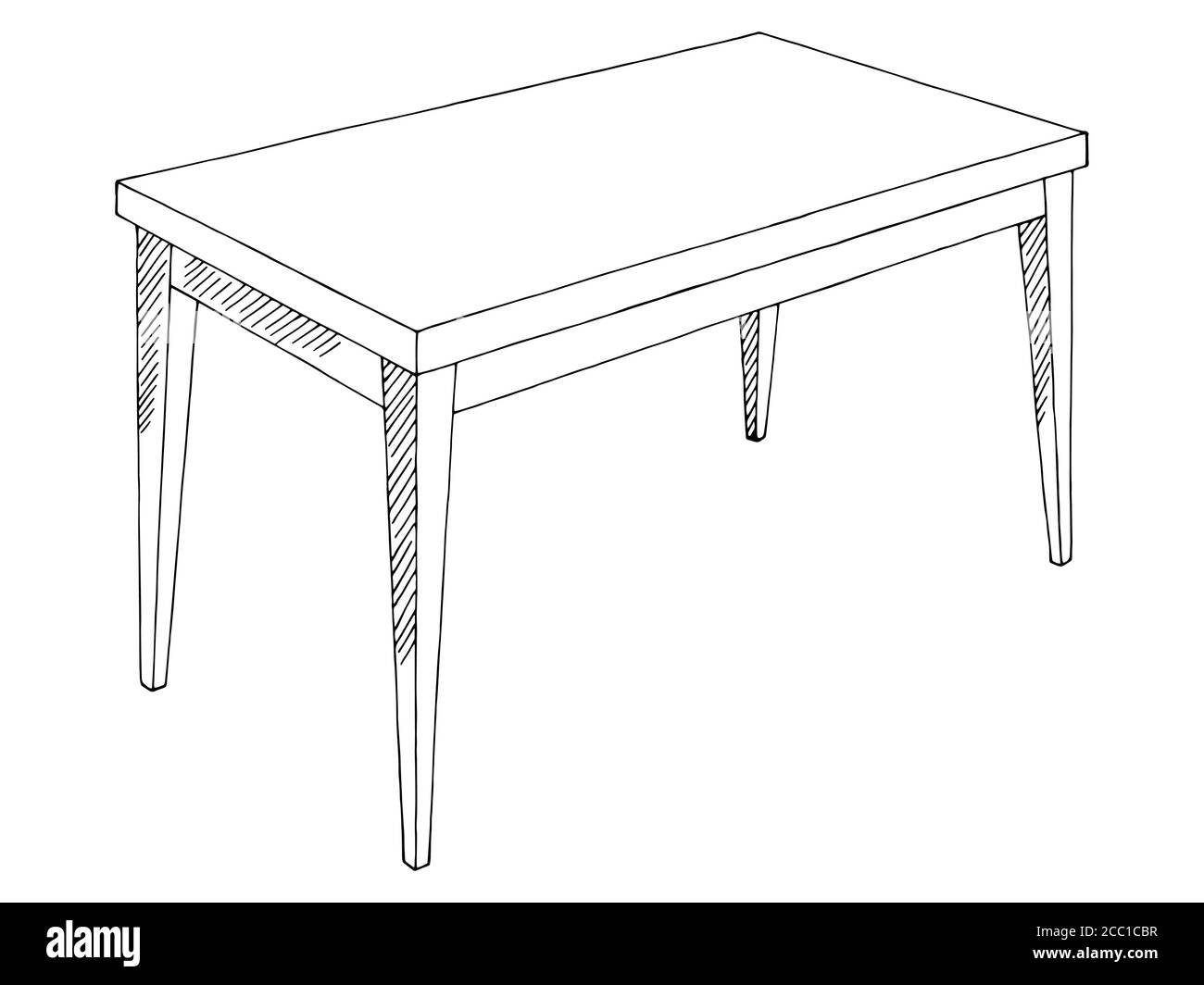 Table graphic black white isolated sketch illustration vector Stock ...
