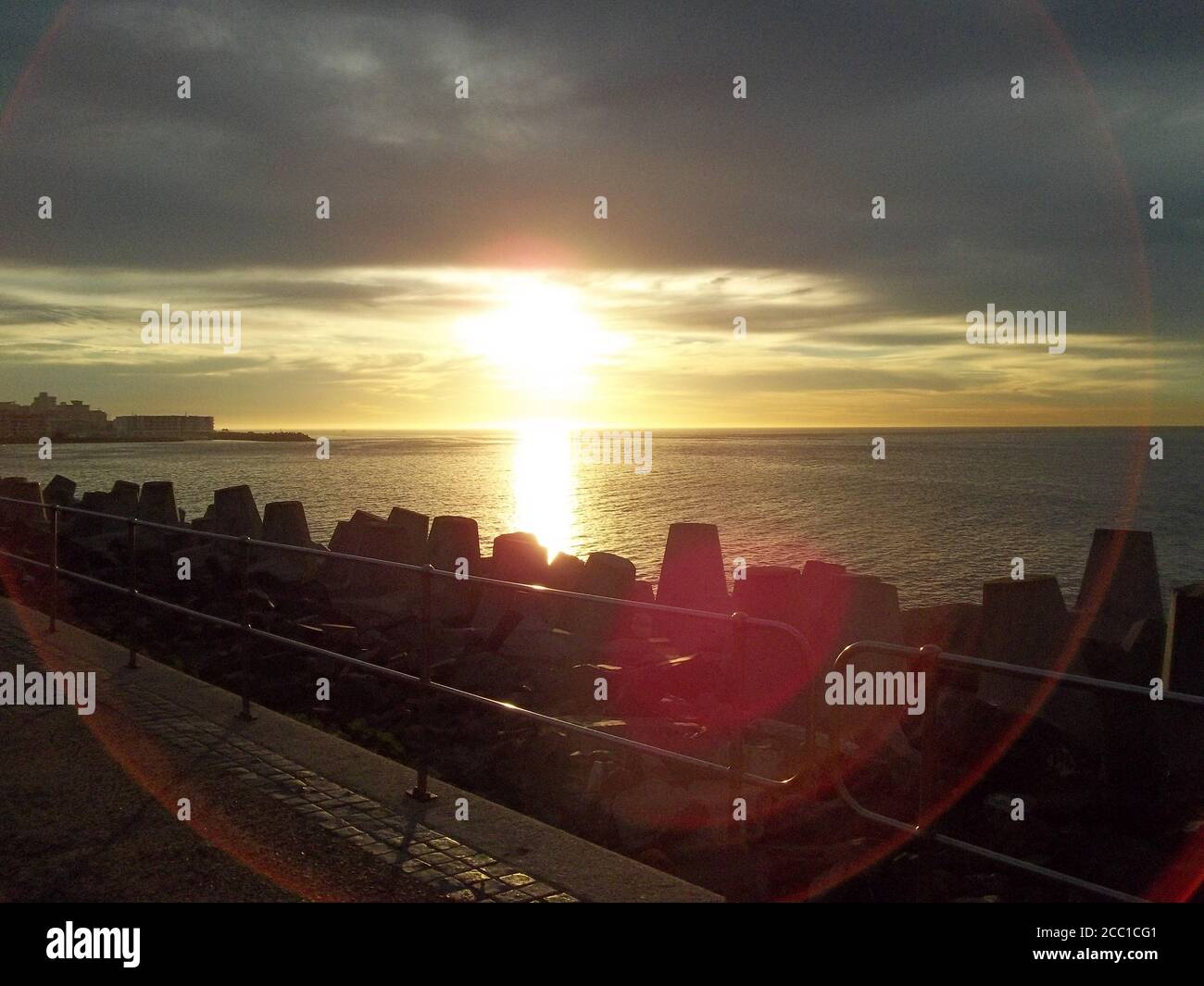 Pier View Sunset in Capetown Beach overlooking Ocean Stock Photo - Alamy