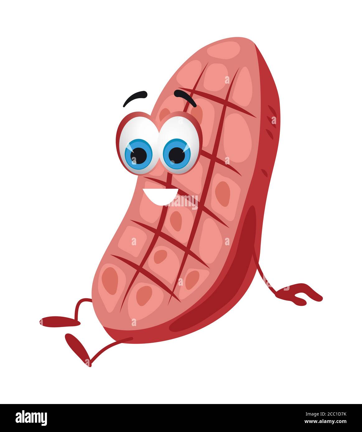 Funny meat stake on white background, funny character collection, flat ...