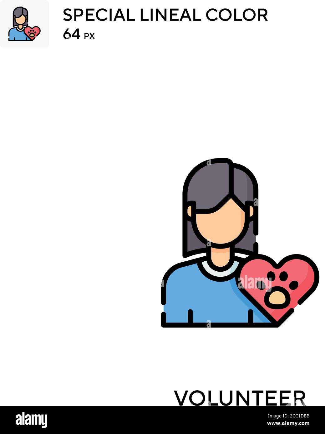 Volunteer Special lineal color vector icon. Volunteer icons for your ...