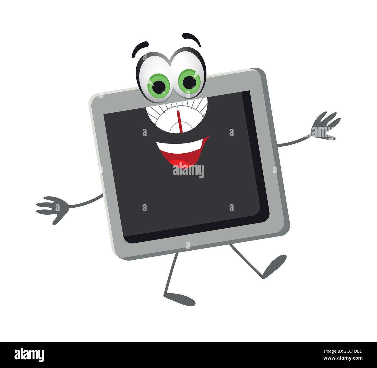 Funny fitness scale on white background, fitness collection, flat ...