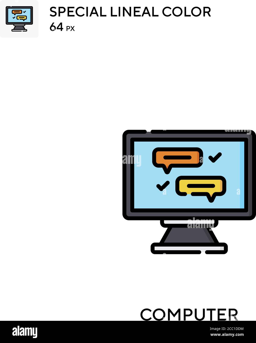 Computer Special lineal color vector icon. Computer icons for your ...
