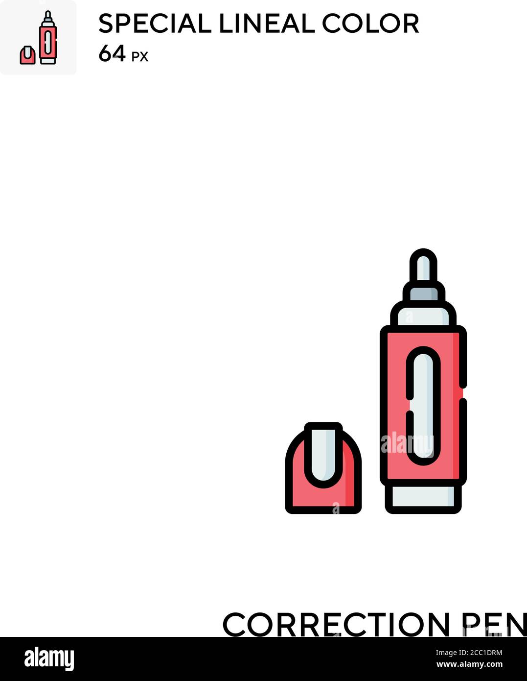 Correction pen Special lineal color vector icon. Correction pen icons ...
