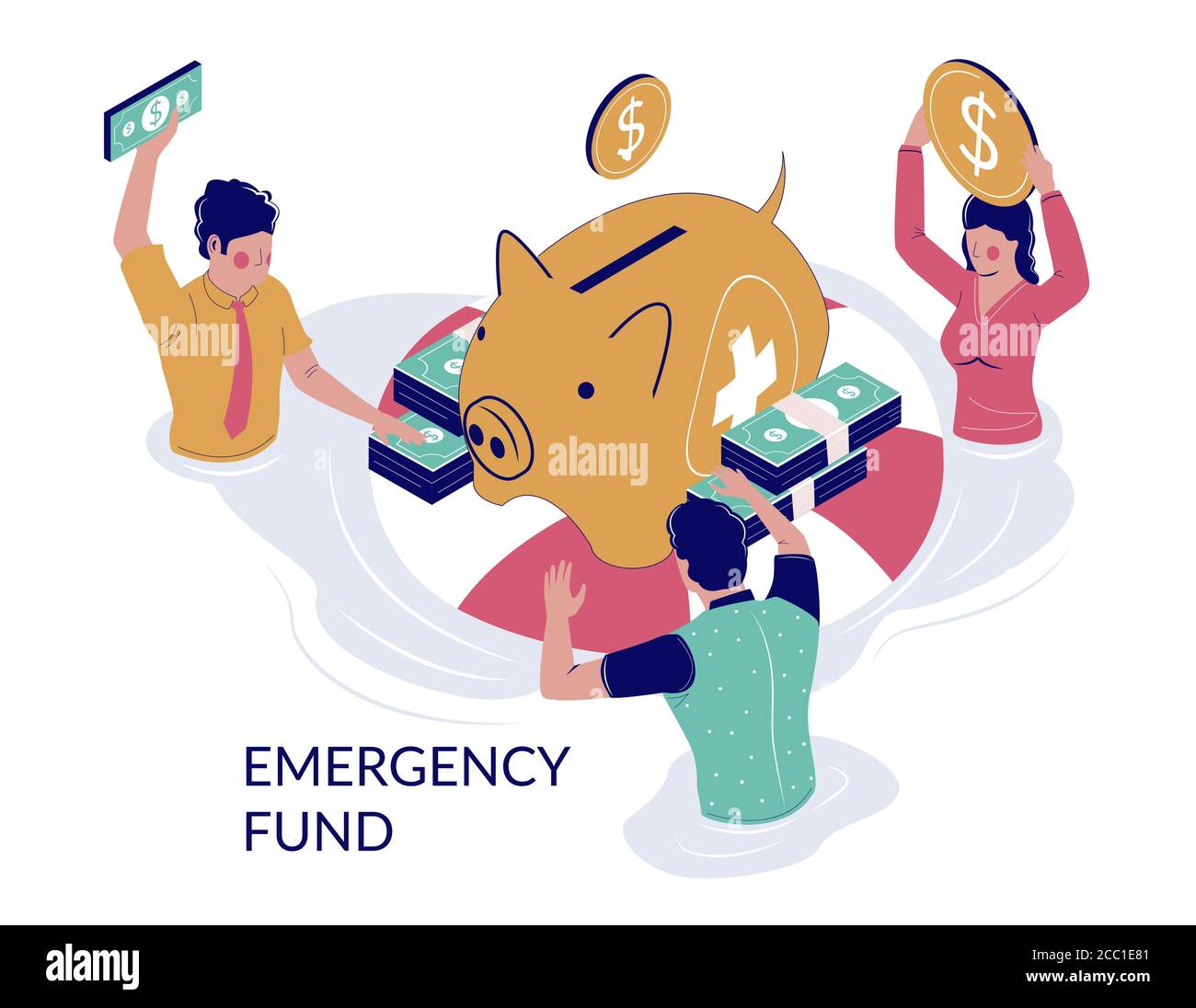 Emergency fund vector concept for web banner, website page Stock Vector ...