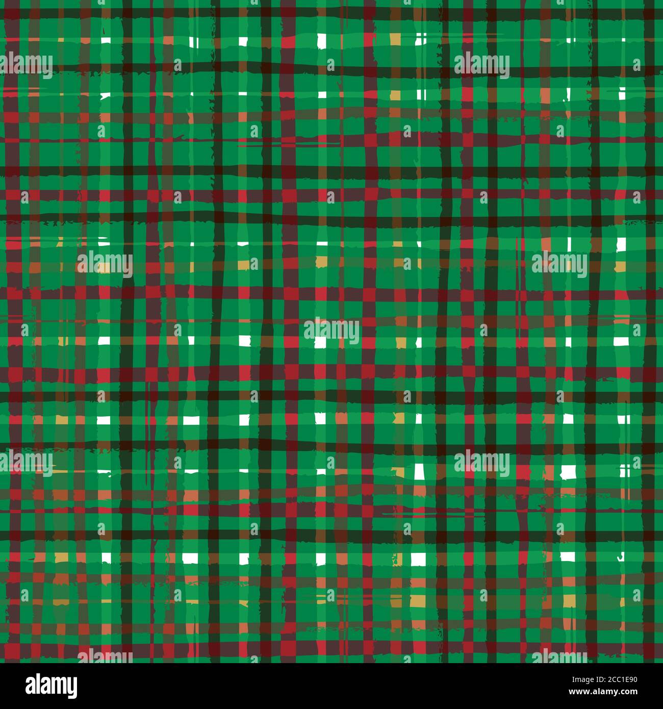 Plaid seamless vector pattern background. Modern tartan style green red ...