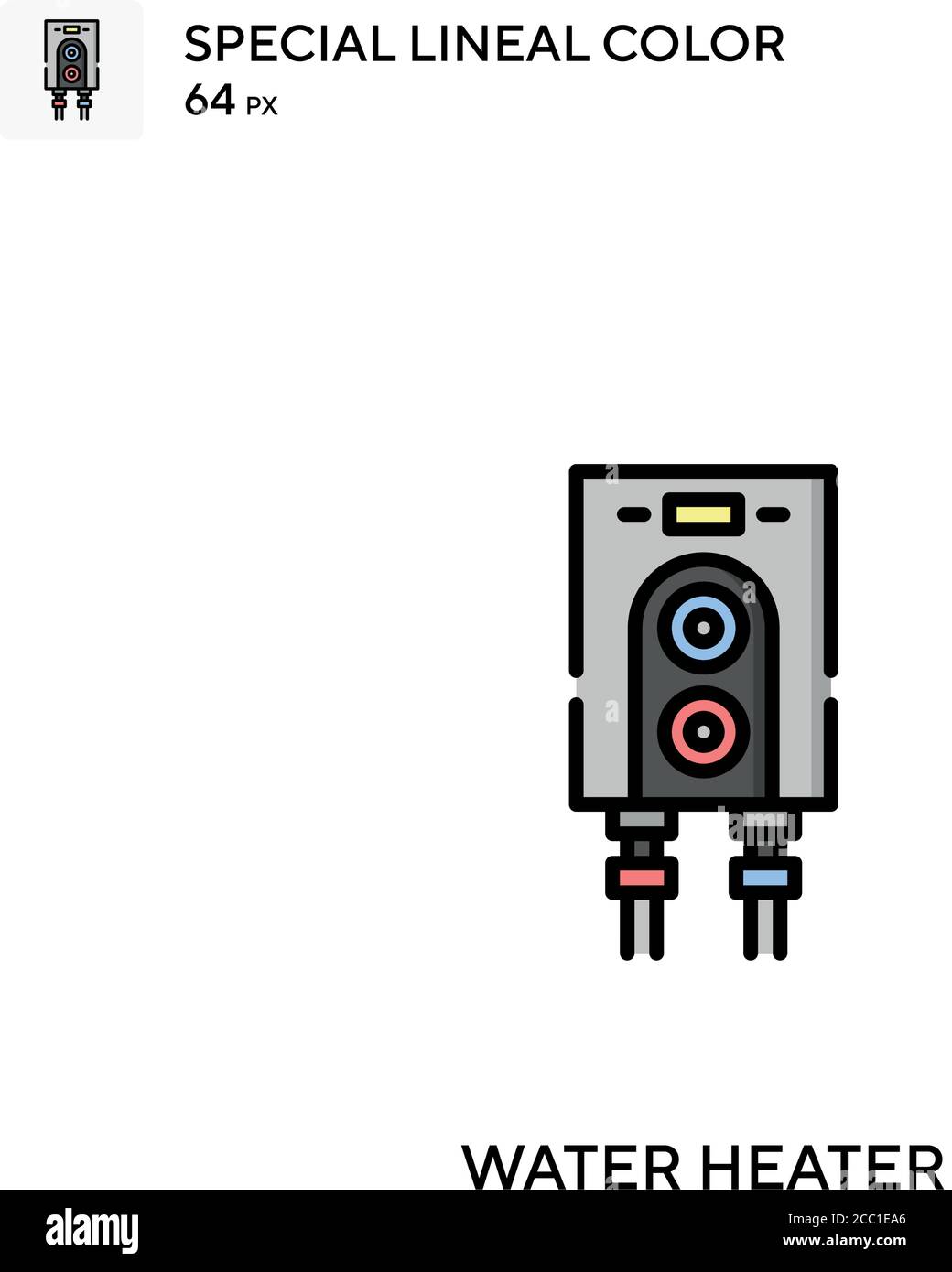 Water heater Special lineal color vector icon. Water heater icons for ...