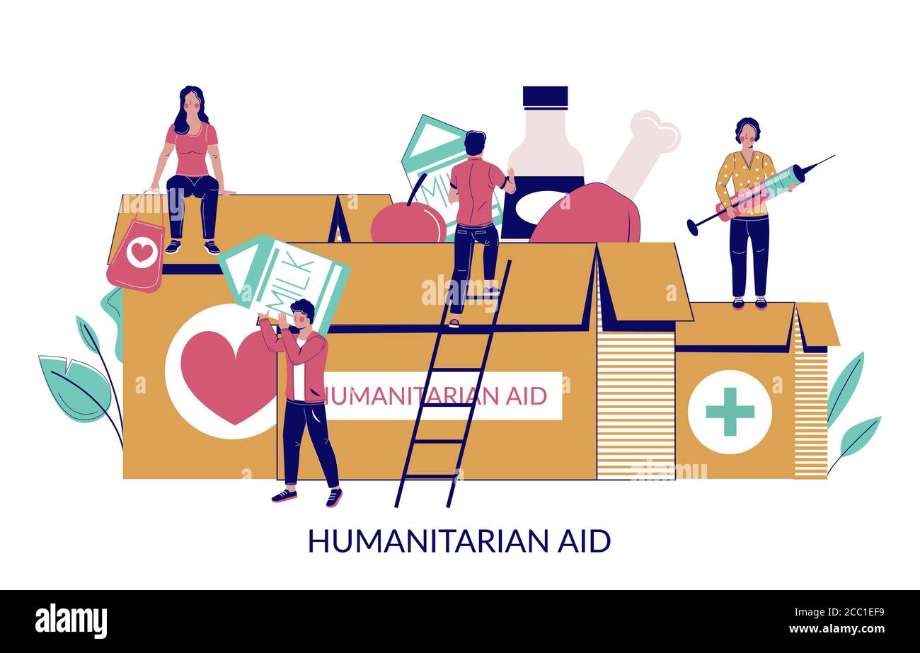 Humanitarian aid Stock Vector Images - Alamy