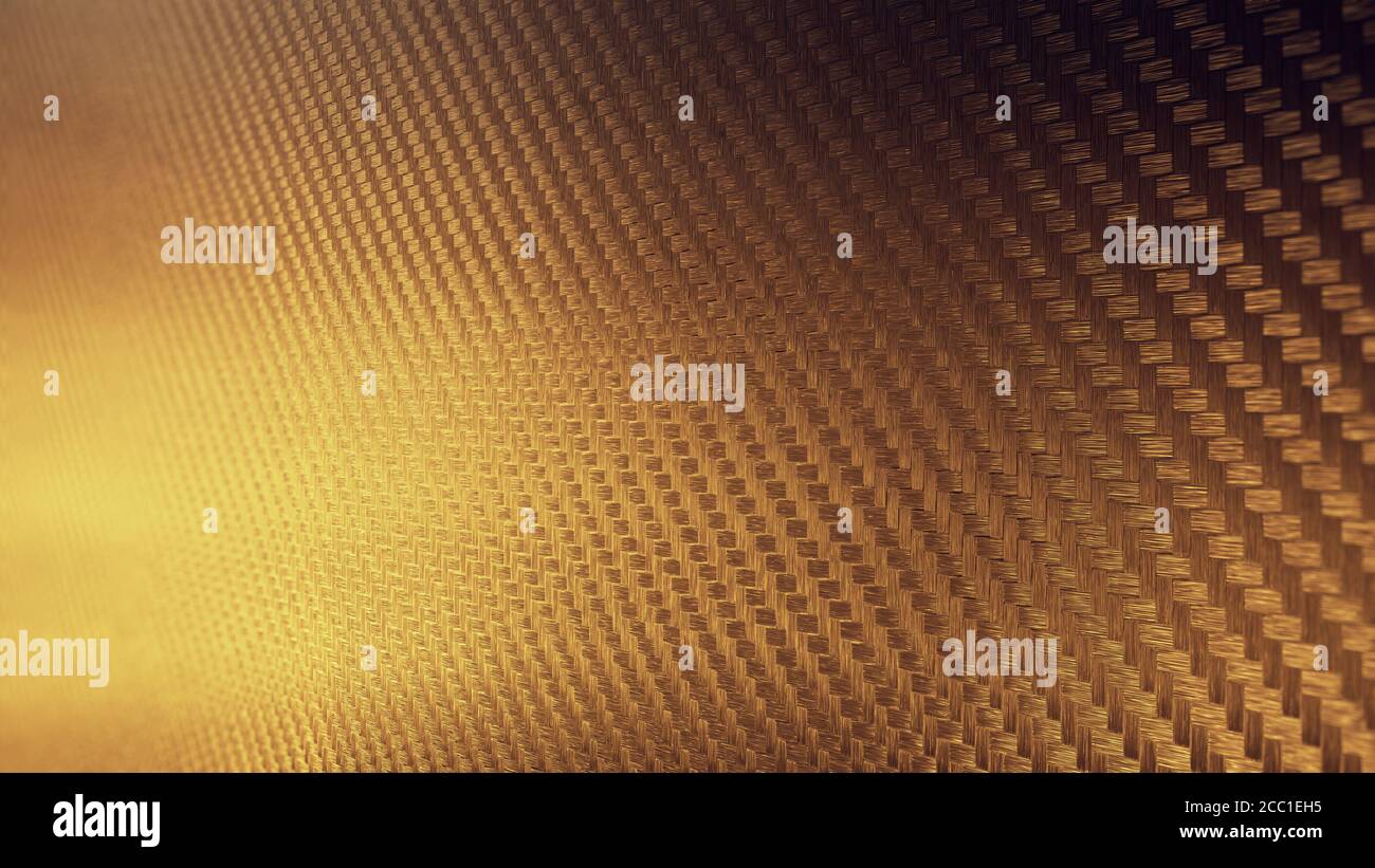 Carbon gold fiber texture background. Dark with lighting. 3D rendering ...