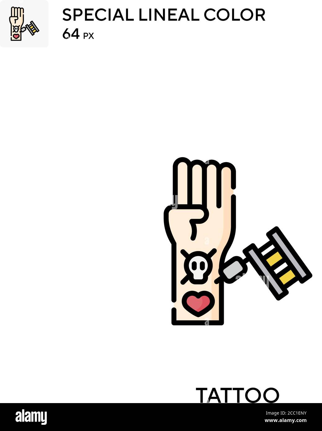 Tattoo Special lineal color vector icon. Tattoo icons for your business ...