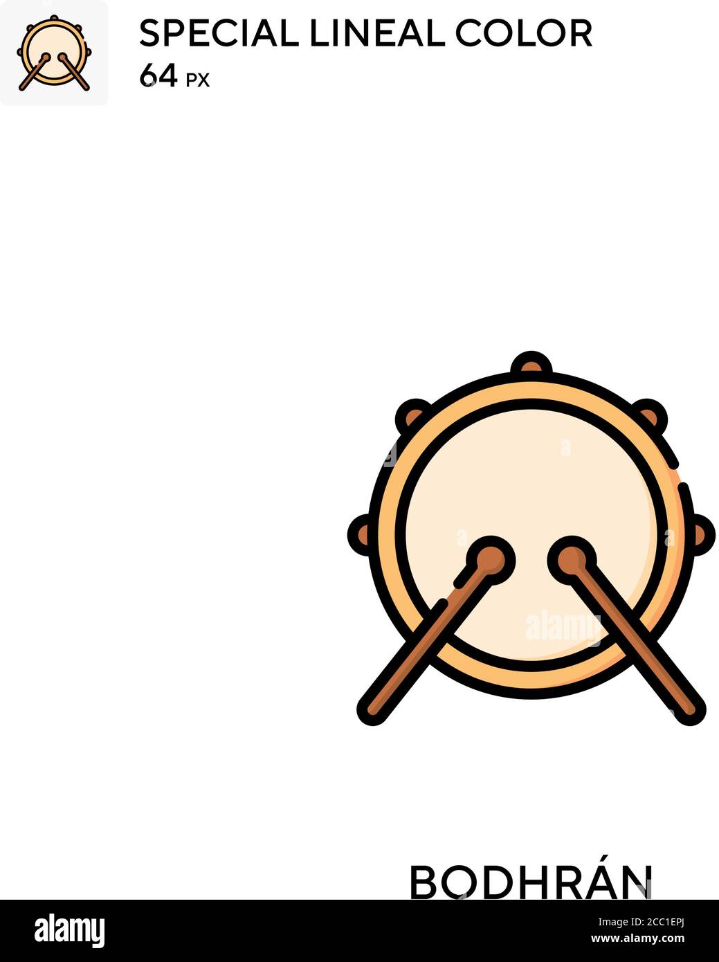 Bodhrán Special lineal color vector icon. Bodhrán icons for your ...